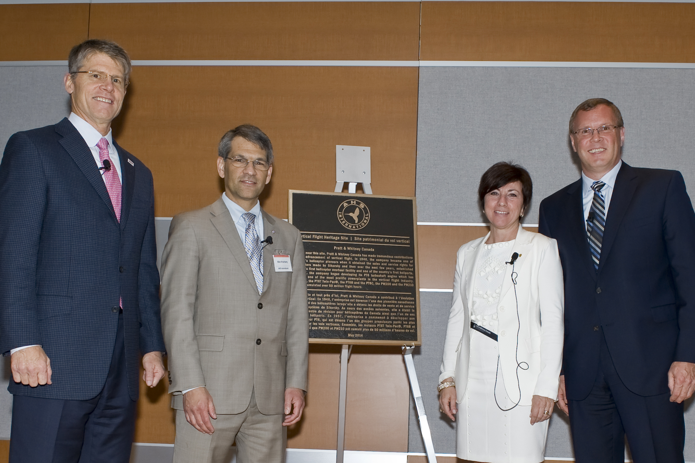 VFS - AHS Recognizes P&W Canada as a Vertical Flight Heritage Site