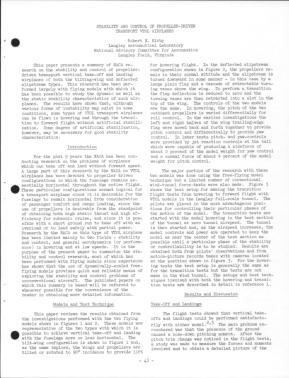 Stability and Control of Propeller-Driven Transport VTOL Airplanes ...