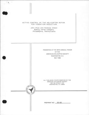 Active Control of The Helicopter Rotor for Vibration Reduction ...