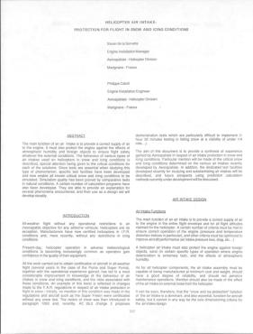 Helicopter Air Intake: Protection For Flight In Snow and Icing ...