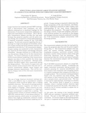 Structural Analysis of Large Titanium Castings in a High-Cycle, Rotor ...