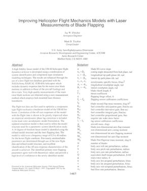 Improving Helicopter Flight Mechanics Models with Laser Measurements of ...