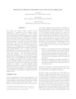 Rotary Wing Aircraft Water Impact Test And Analyses Correlation ...