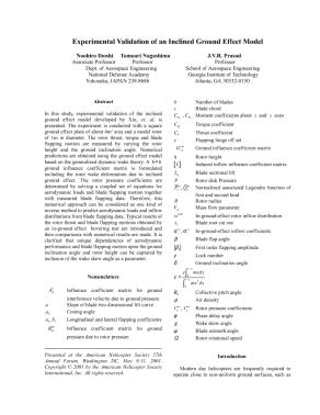Experimental Validation of an Inclined Ground Effect Model - Vertical ...