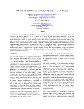A Model-based Health Monitoring and Diagnostic System for the UH-60 ...