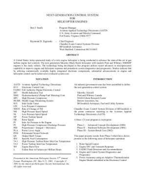 Next Generation Control System For Helicopter Engines - Vertical Flight ...