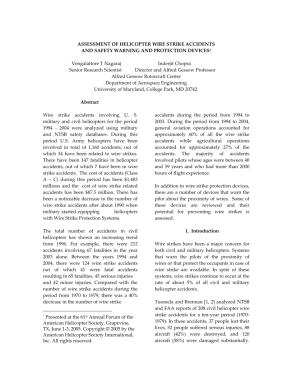 Assessment of Helicopter Wire Strike Accidents and Safety Warning and ...