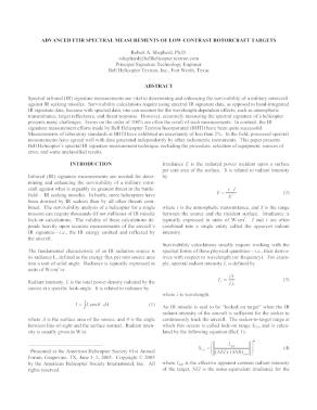 Advanced FTIR Spectral Measurements of Low Contrast Rotorcraft Targets ...
