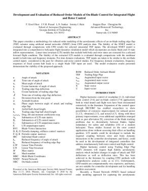 Development and Evaluation of Reduced Order Models of On-Blade Control ...