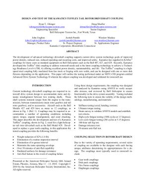 Design and Test of the Kamatics Tufflex Tail Rotor Drive Shaft Coupling ...