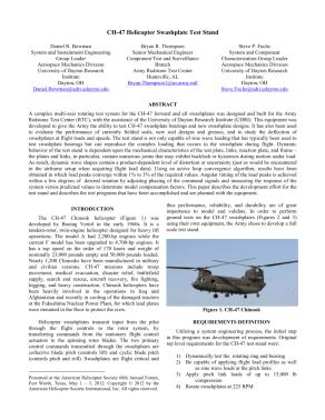 CH-47 Helicopter Swashplate Test Stand - Vertical Flight Library & Store