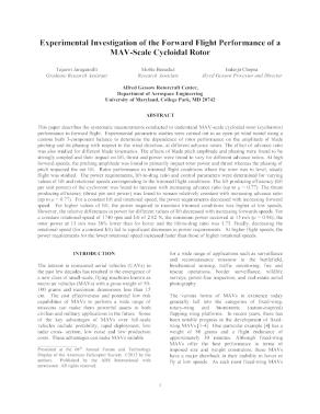 Experimental Investigation of the Forward Flight Performance of a MAV ...