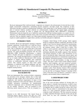 Additively Manufactured Composite Ply Placement Templates - Vertical ...
