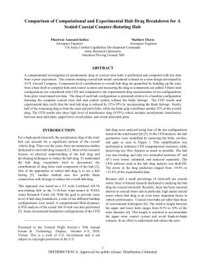 Comparison of Computational and Experimental Hub Drag Breakdown for A ...