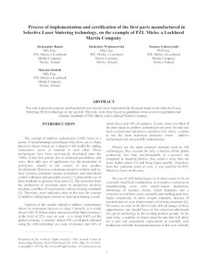 Process of Implementation and Certification of the First Parts ...