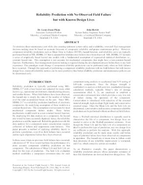 Reliability Prediction with No Observed Field Failure but with Known ...