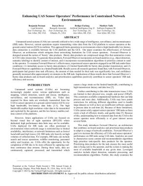 Enhancing UAS Sensor Operators' Performance in Constrained Network ...