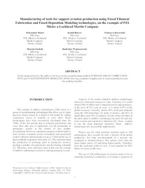Manufacturing of Tools for Support Aviation Production using Fused ...