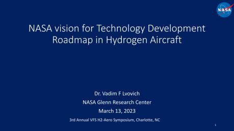 NASA vision for Technology Development Roadmap in Hydrogen Aircraft ...