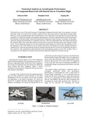 Numerical Analysis on Aerodynamic Performance of Compound Rotorcraft ...