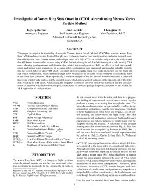 Investigation of Vortex Ring State Onset in eVTOL Aircraft using ...