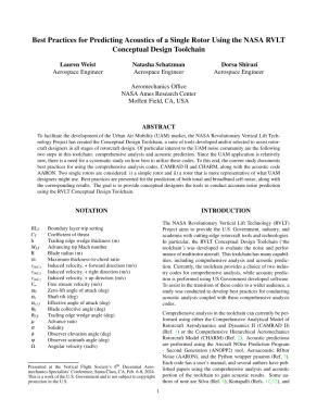 Best Practices for Predicting Acoustics of a Single Rotor Using the ...