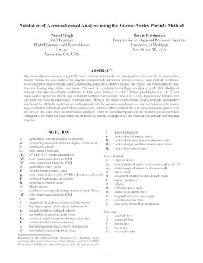 Validation of Aeromechanical Analysis using the Viscous Vortex Particle ...