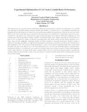 Experimental Optimization of UAV-Scale Cycloidal Rotor Performance ...