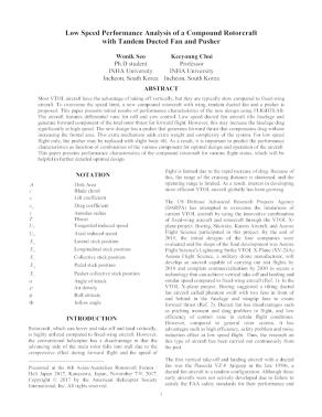 Low Speed Performance Analysis of a Compound Rotorcraft with Tandem ...