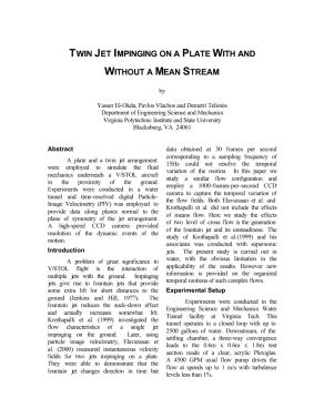 Twin Jet Impinging On A Plate With And Without A Mean Stream - Vertical ...